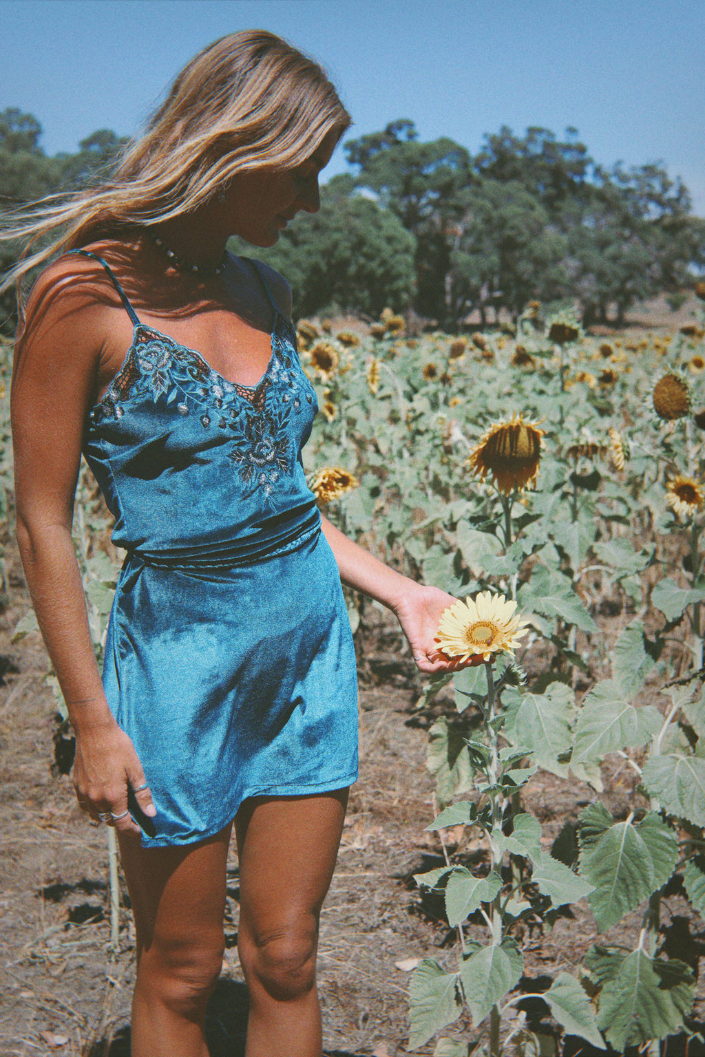 Hendrix Mini Dress - Teal – Barefoot blonde the label